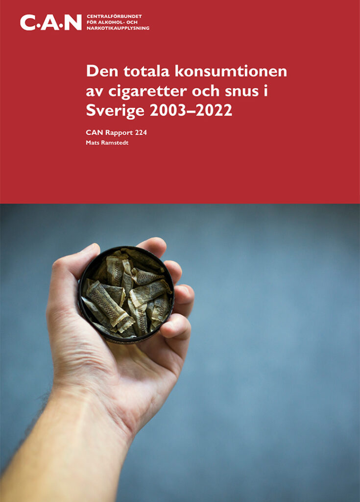 Den totala konsumtionen av cigaretter och snus i Sverige 2003–2022 - CAN